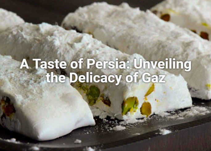 Kermani Gaz 42% Pistachio Traditional Persian Rosewater Nougat Sweet - ShopiPersia